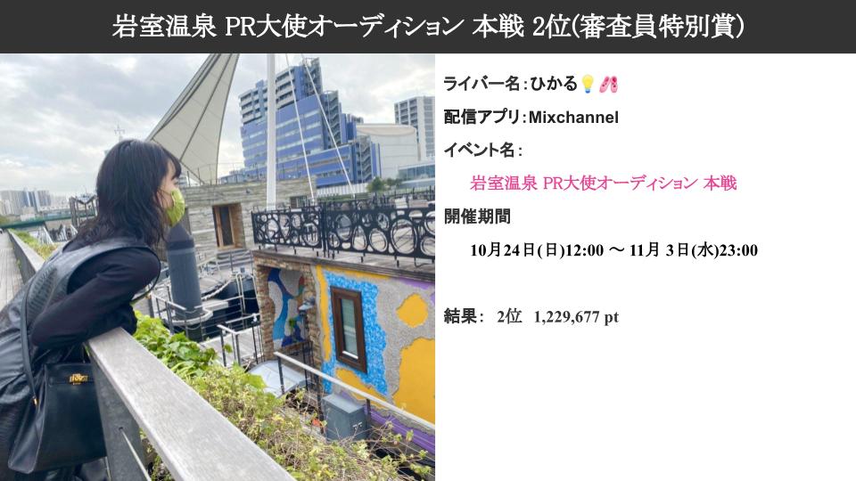 Mixchannel：岩室温泉 PR大使オーディション 本戦 2位(審査員特別賞)ひかる 並 | Capable Official Website - 株式会社capable